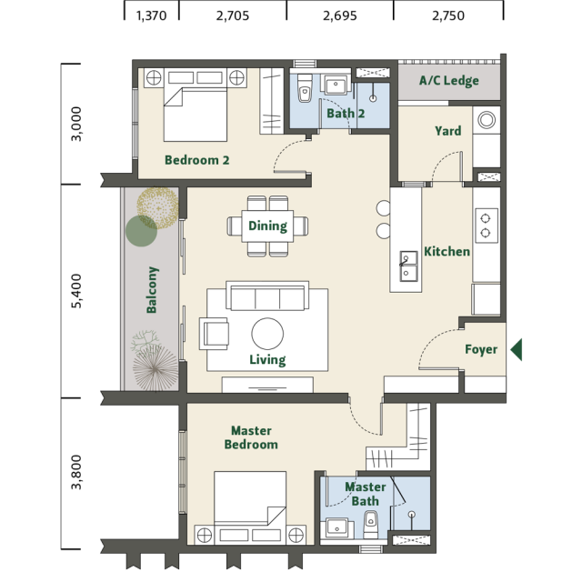 Type A – Park Place @ ParkCity TownCenter